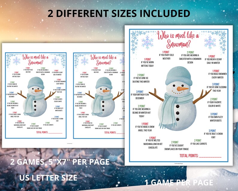Who is Most Like a Snowman,snowday Trivia Game,who is Most Like Frosty ...