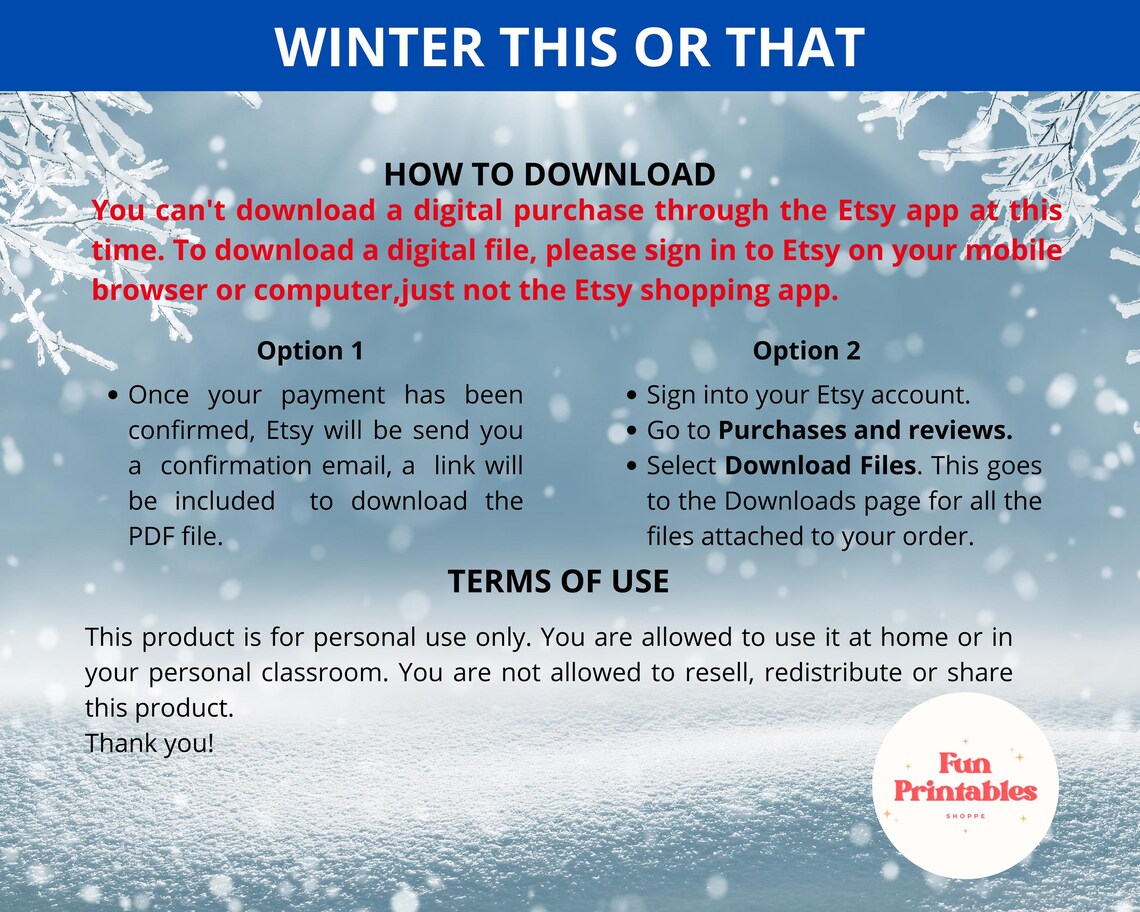 Winter This or That Game,winter Would You Rather Game,wintertime ...