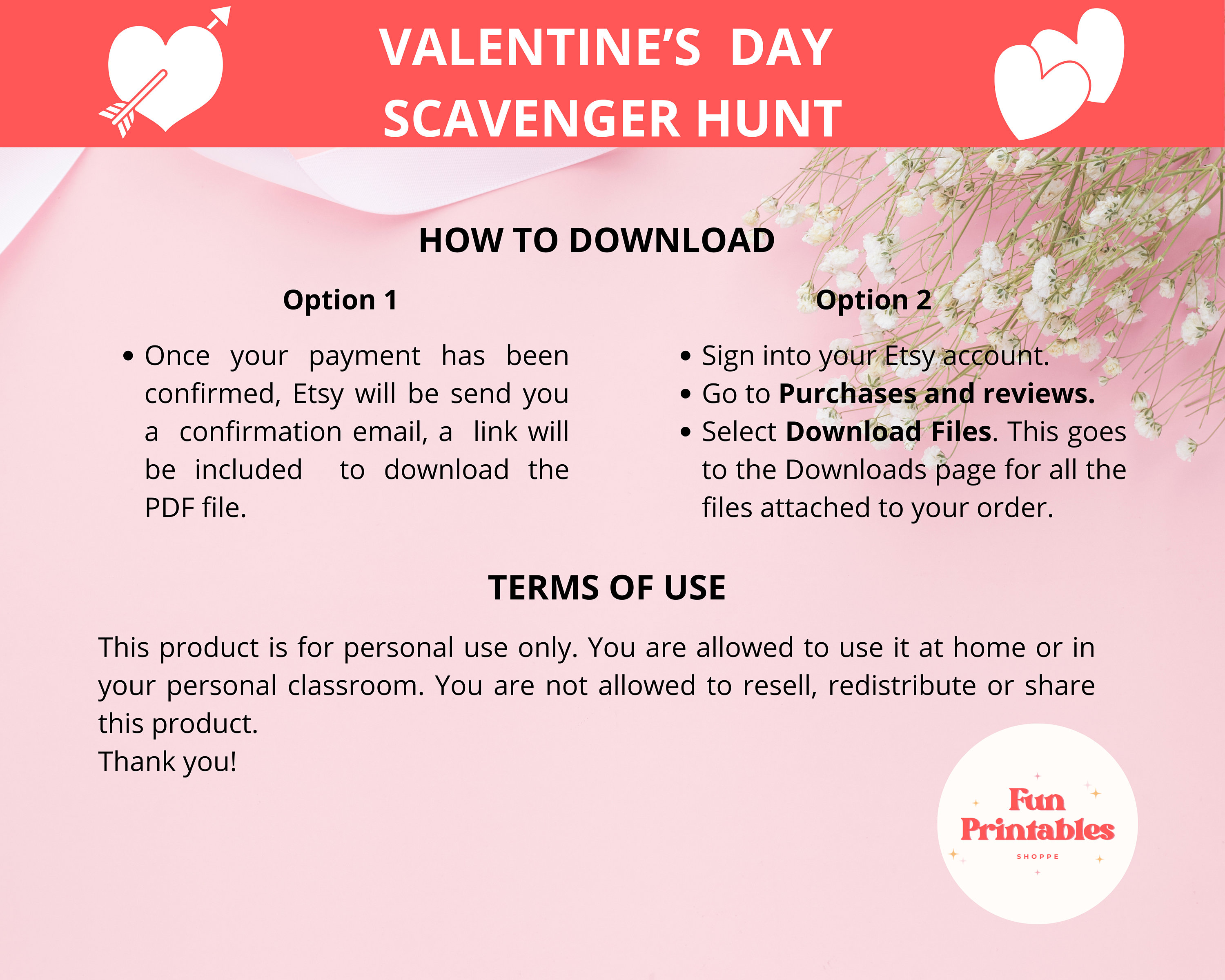 Valentine's Day Scavenger Hunt Printable,indoor Game,home Scavenger ...