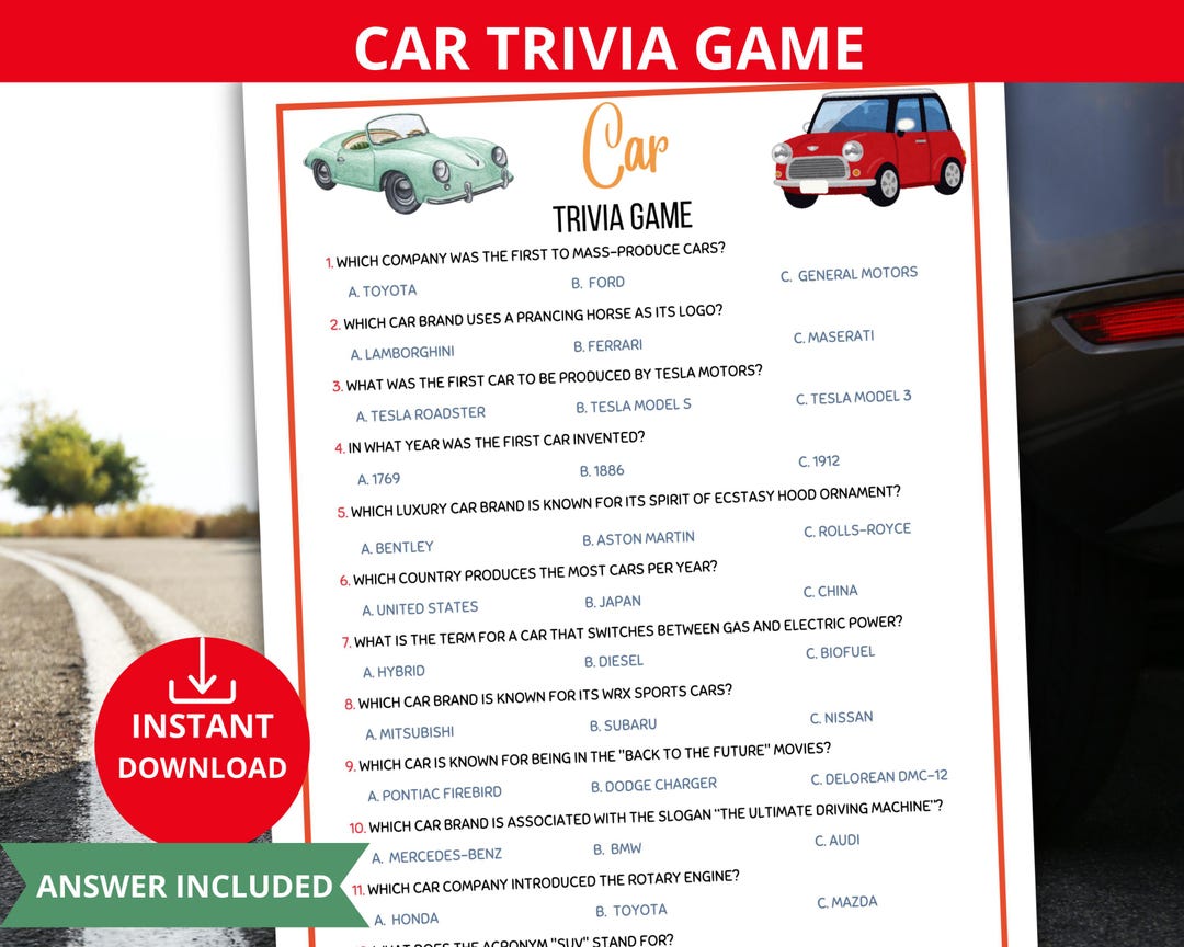Car Trivia Game,auto Trivia,vehicle Trivia,motor Trivia,racing Trivia ...