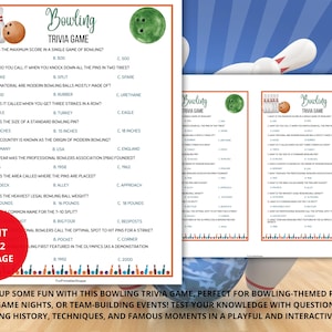 Bowling Trivia Game,sports Trivia,bowling Party,sports Quiz,bowling ...