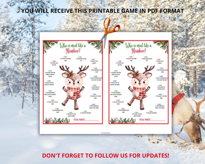 Who is Most Like Reindeer Game,holiday Reindeer Trivia,christmas Party ...