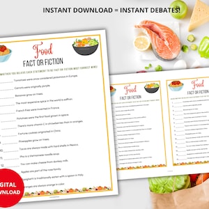Food Fact or Fiction,food Trivia Game,food Quiz,food True or False ...