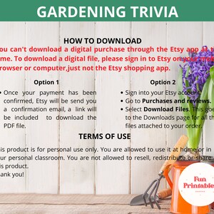 Gardening Trivia Game,vegetable Trivia,plants Trivia,garden Questions ...