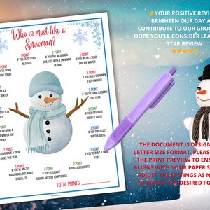 Who is Most Like a Snowman,snowday Trivia Game,who is Most Like Frosty ...