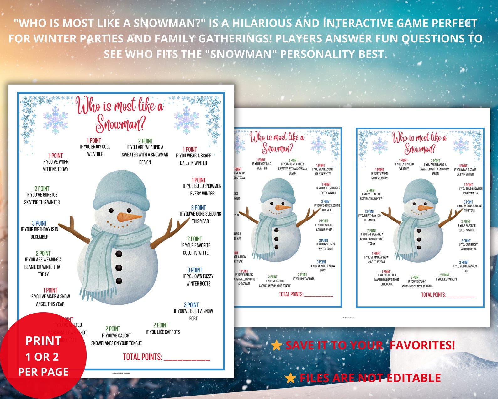 Who is Most Like a Snowman,snowday Trivia Game,who is Most Like Frosty ...