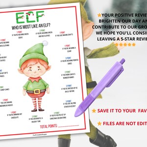 Who is Most Like an Elf,christmas Elf Game,mix and Mingle Game,family ...