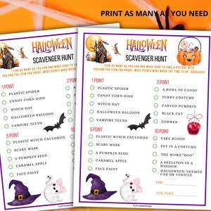 Halloween Photo Scavenger Hunt,outdoor Scavenger Hunt,fun Halloween ...