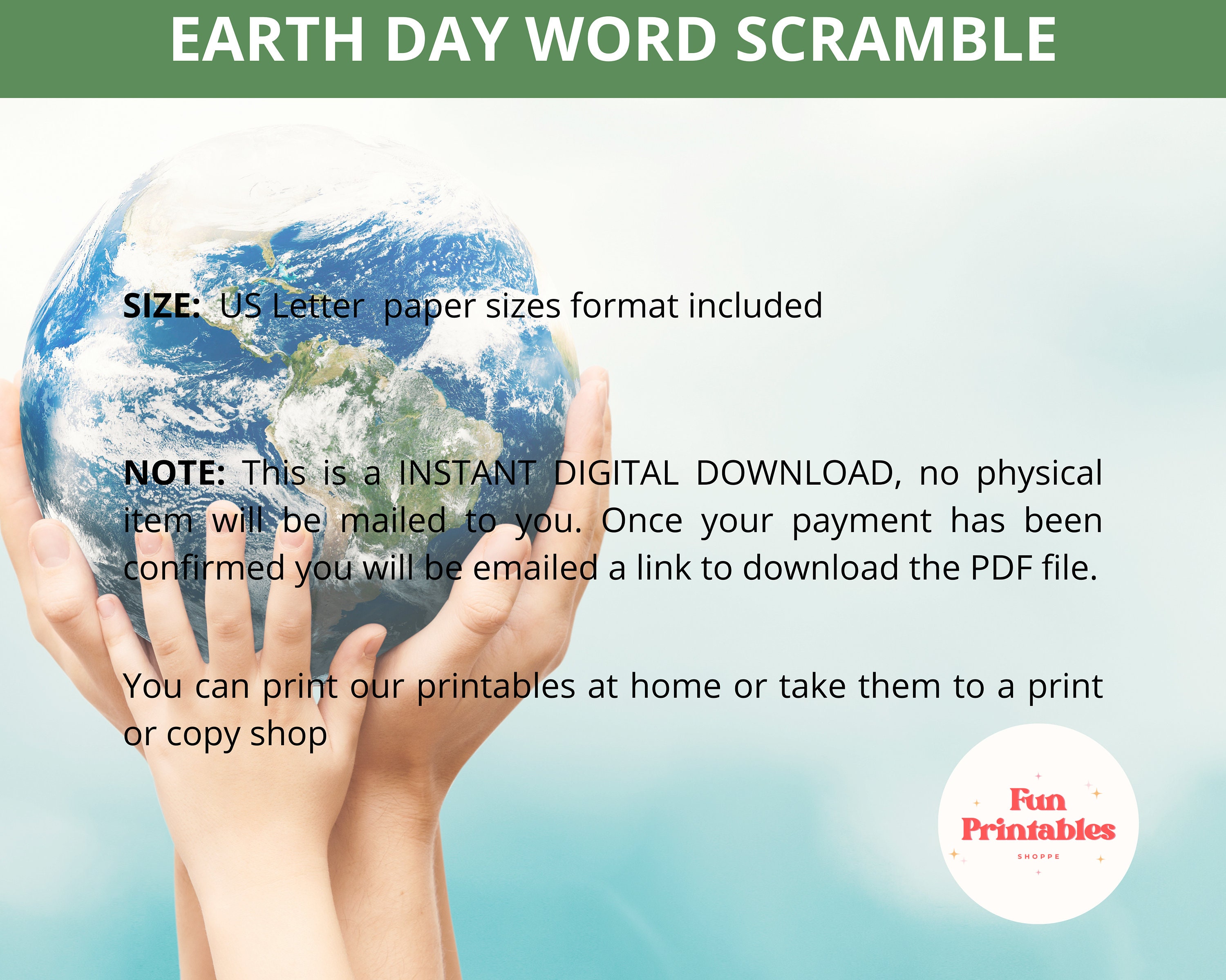 Earth Day Word Scramble Game, Earth Day Activity,spring Games ...