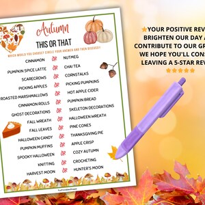 Fall This or That,fall Trivia,autumn Party Game,fall Time Activities ...