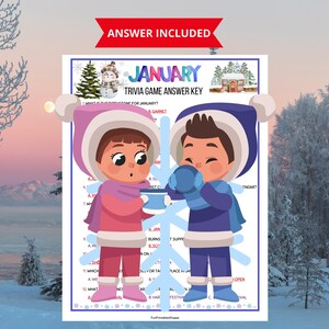 January Trivia Game,winter Trivia,month Trivia,january Quiz,holiday ...