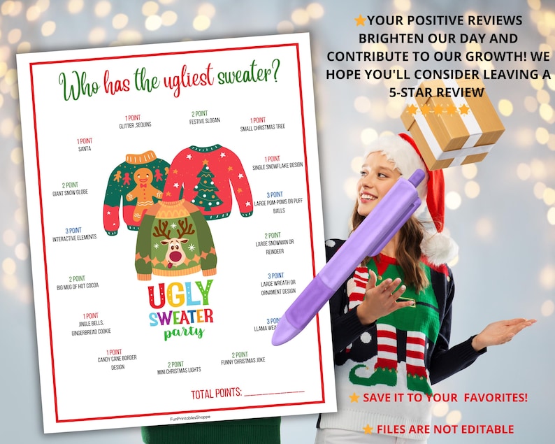 Who Has the Ugliest Sweater,christmas Ugly Sweater,xmas Icebreaker ...