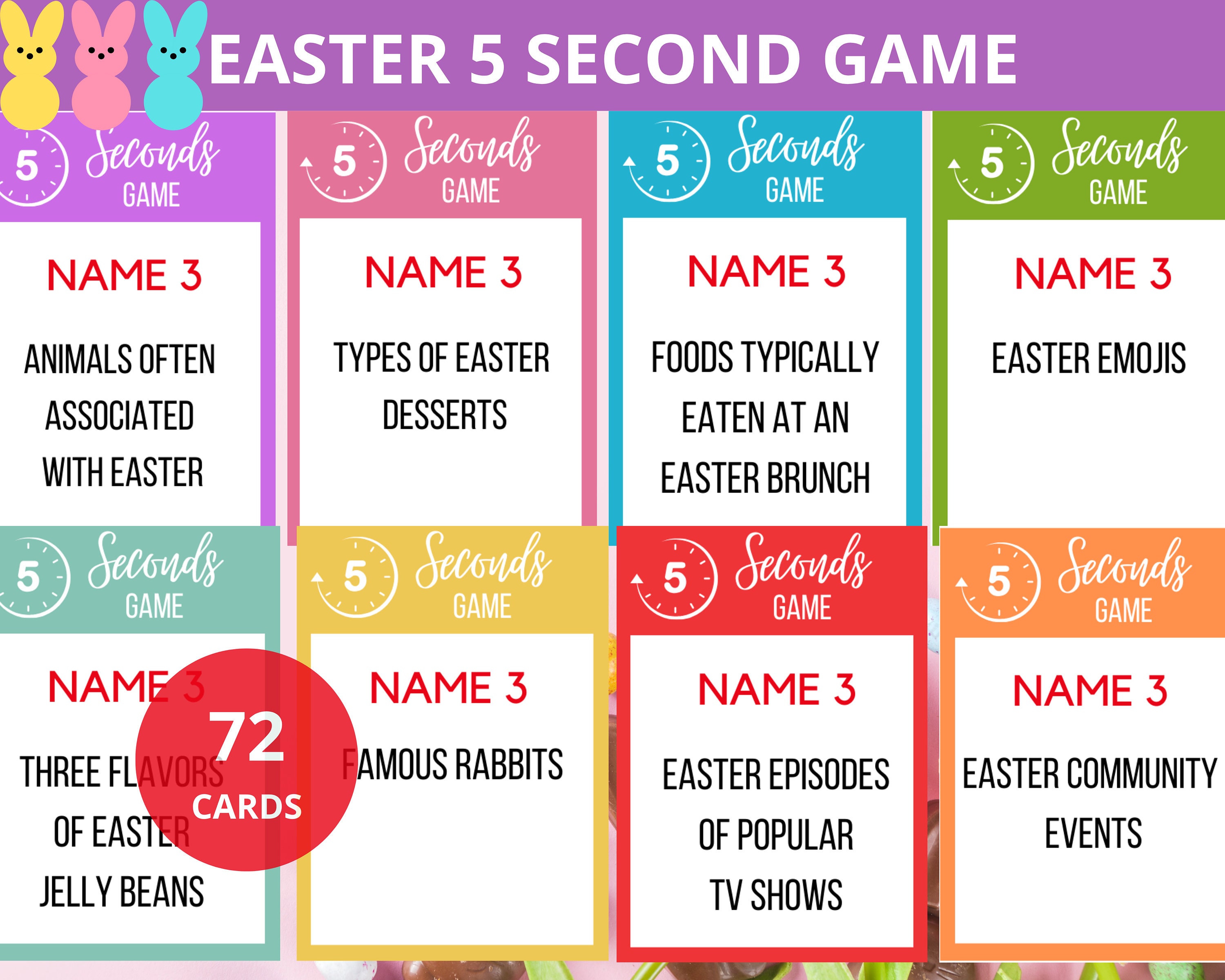 Easter 5 Second Game, Easter Party Game, Easter Activity , Preschool ...