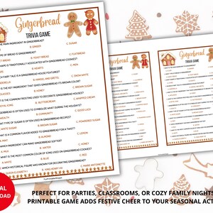 Gingerbread Trivia Game,christmas Trivia,food Trivia,christmas Cookie ...
