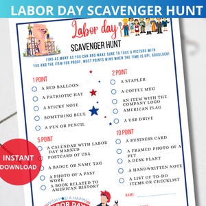 Labor Day Scavenger Hunt,labor Day Treasure Hunt,america Scavenger Hunt ...