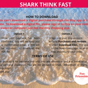 Shark Think Fast Game,summer Activity,shark Week Game,shark Birthday ...