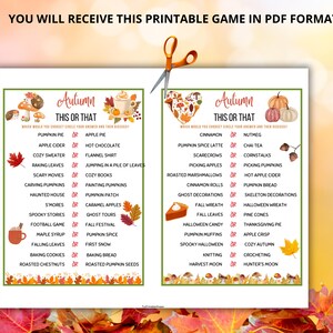 Fall This or That,fall Trivia,autumn Party Game,fall Time Activities ...