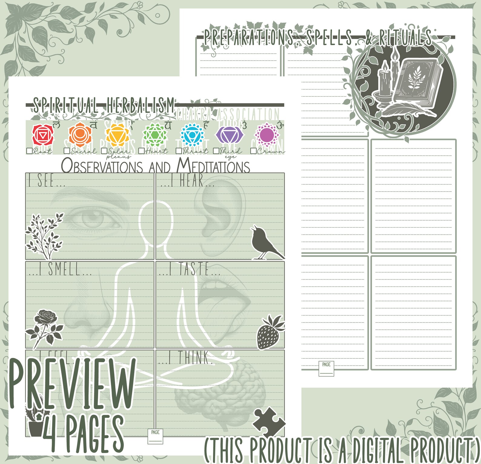 Spiritual Herbalism and Magic Pages | US Letter - Etsy