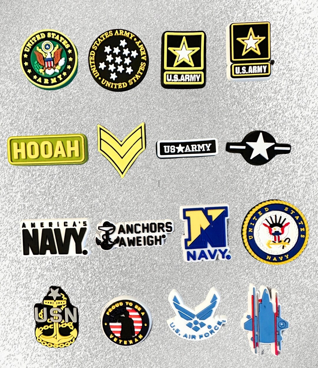 Military Decorated Veteran US Army Hooah Navy Anchor Air Force Charm ...