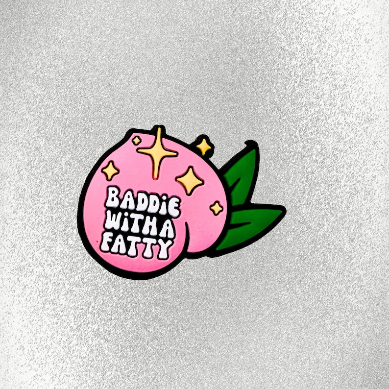 Baddie With a Fatty Peach Funny Sarcastic Snarky Red Silicone Focal ...