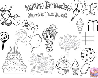 Printable Sweets Coloring Pages six Pages, Large Print, Kids and ...