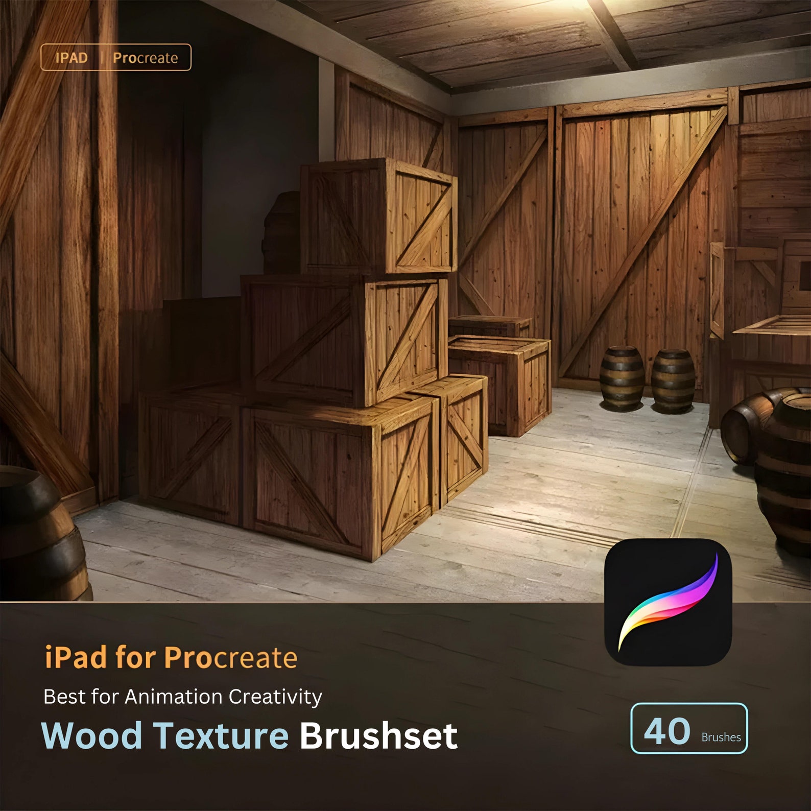 40 Premium Wood Texture Brushes Wooden Brushes for Procreate Wooden ...
