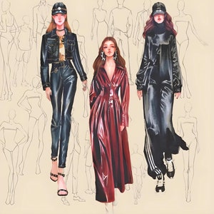 290+ Procreate Fashion Design Model Sketch Brushes - Dynamic Pose ...