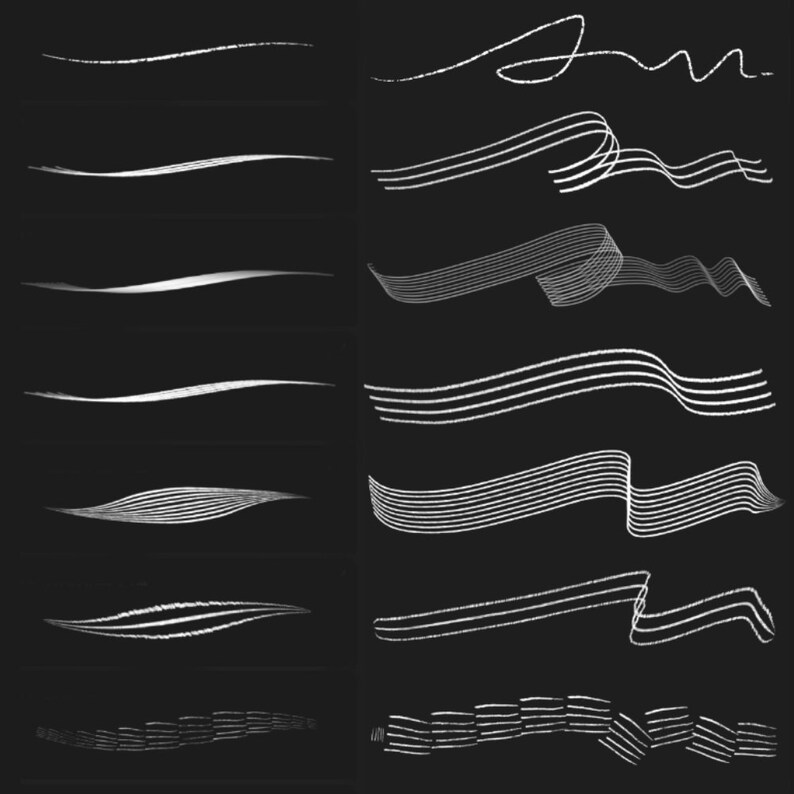 16 Texture Lines Brushes for Procreate | Hand-drawn Texture Lines for ...