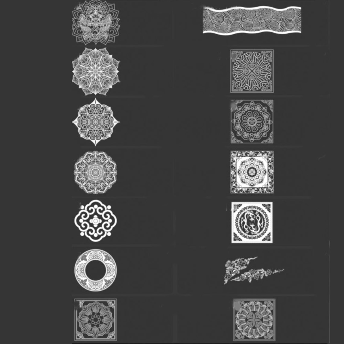 48 Chinese Auspicious Pattern Procreate & Photoshop Brushes ...