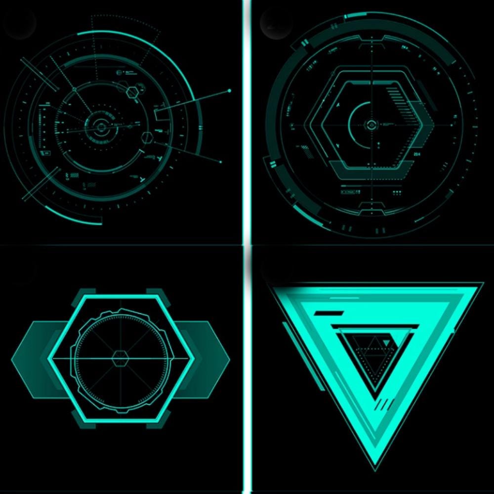 40 Cyberpunk Tech Elements Procreate Stamp | Futuristic Mechs ...