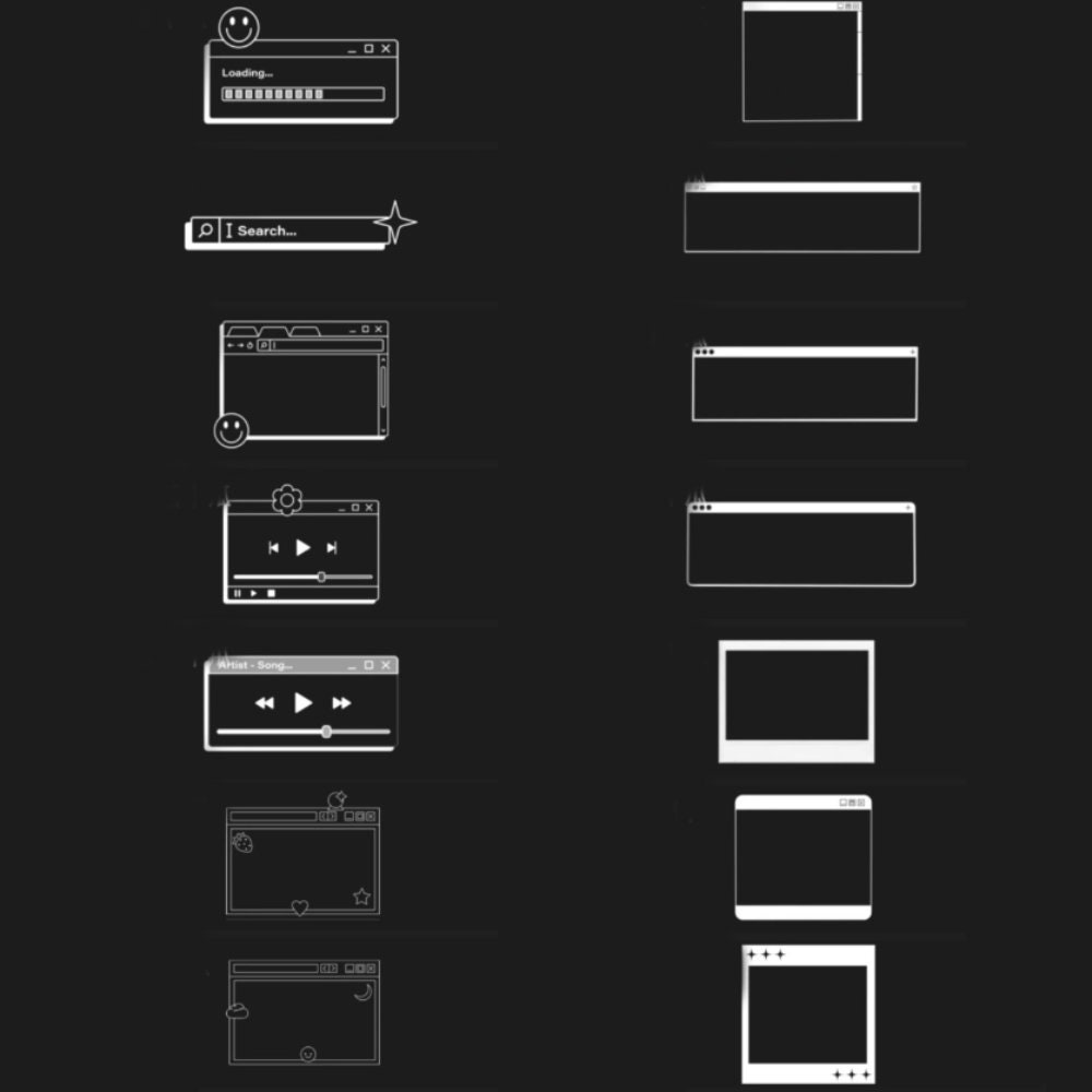 48 Y2K Electronic Popup Retro Phone Frames | Cartoon Music Player ...