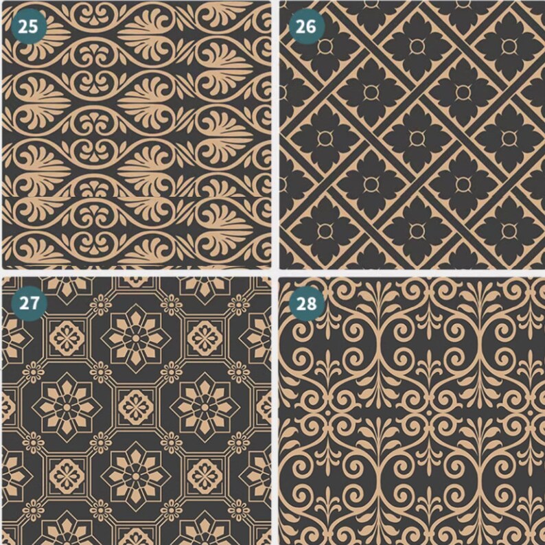 55 Palace Floor Tiles Pattern Procreate & Photoshop Brushes Vintage ...