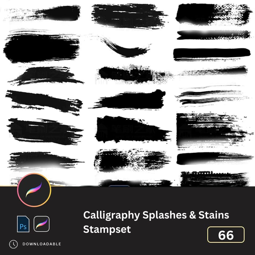 Calligraphy and Ink Art Procreate and PS Stampset Authentic Brush ...