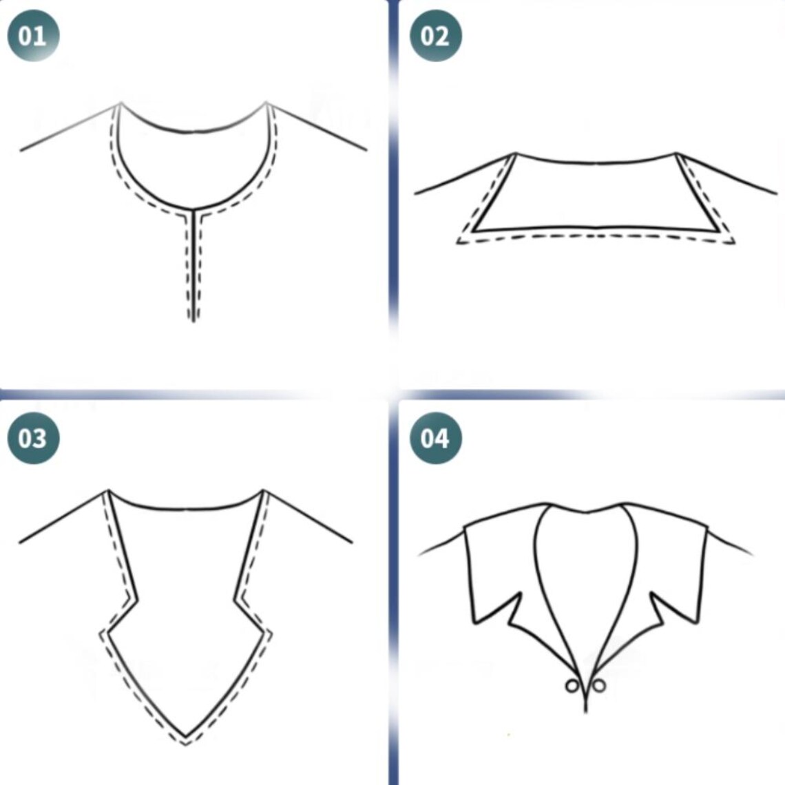 40 Collar Line Art Procreate & PS Brushes| Apparel Design Elements ...