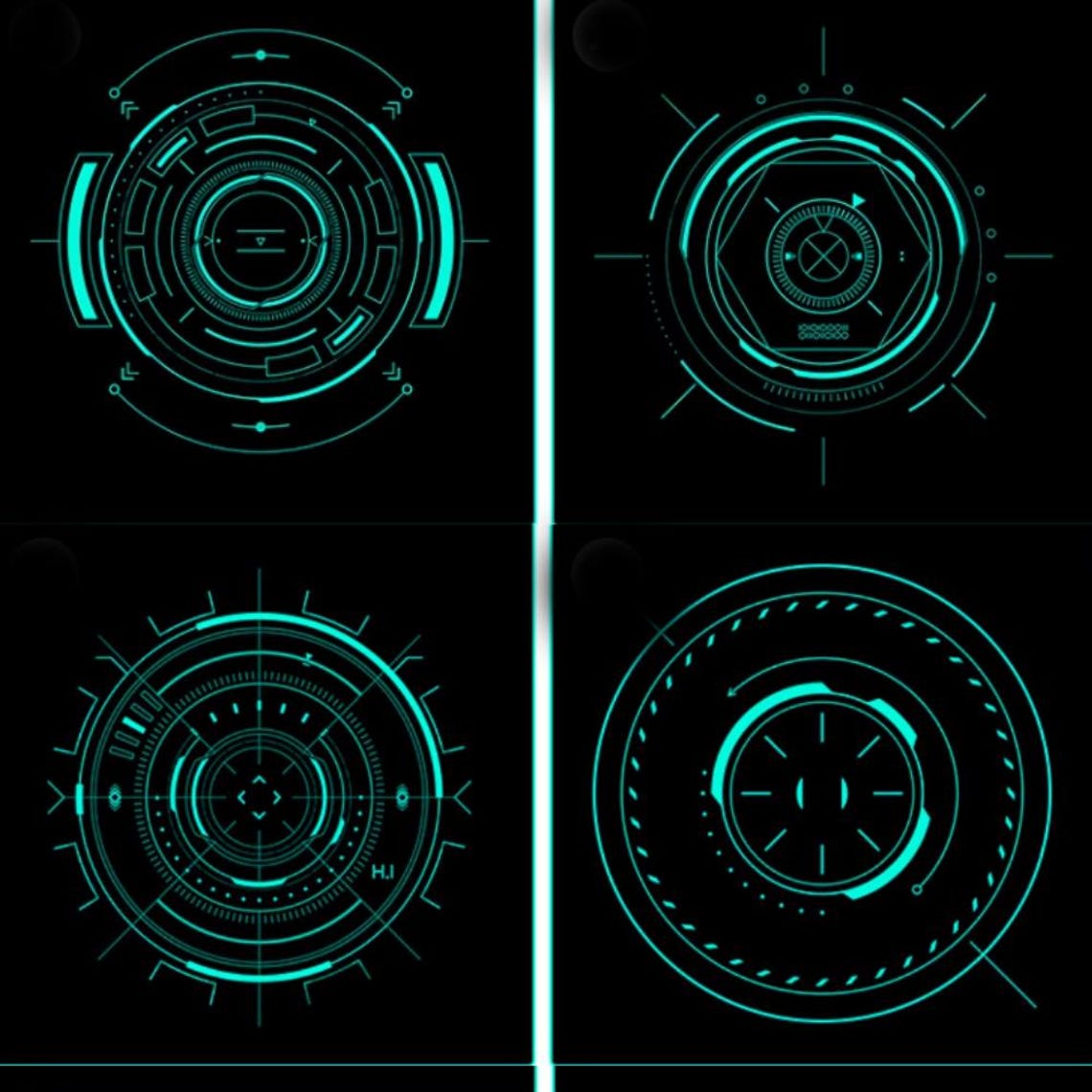 40 Cyberpunk Tech Elements Procreate Stamp | Futuristic Mechs ...