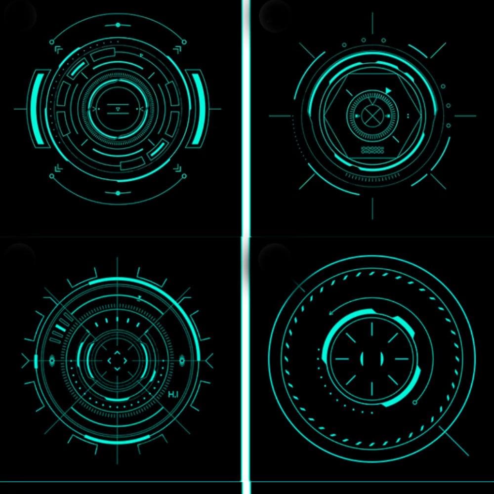 40 Cyberpunk Tech Elements Procreate Stamp | Futuristic Mechs ...