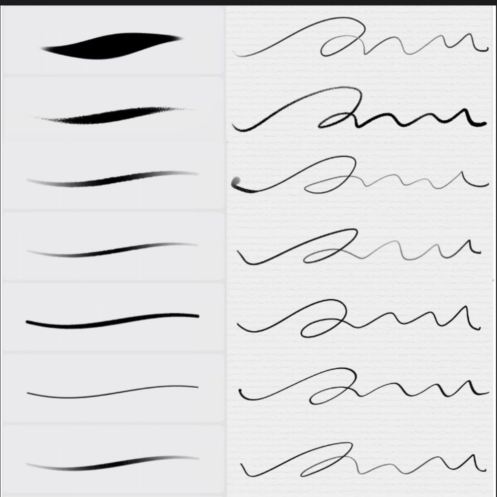 26 Ink Line Procreate & Photoshop Brushes | Smooth Ink, Pencil Sketch ...