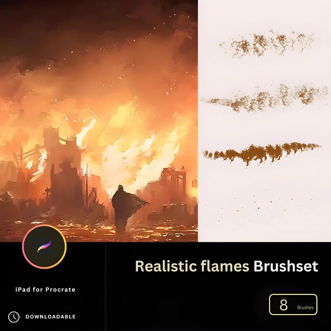 8 Animate Fire Flame Brushes, Digital Download Procreate Fire Brush ...