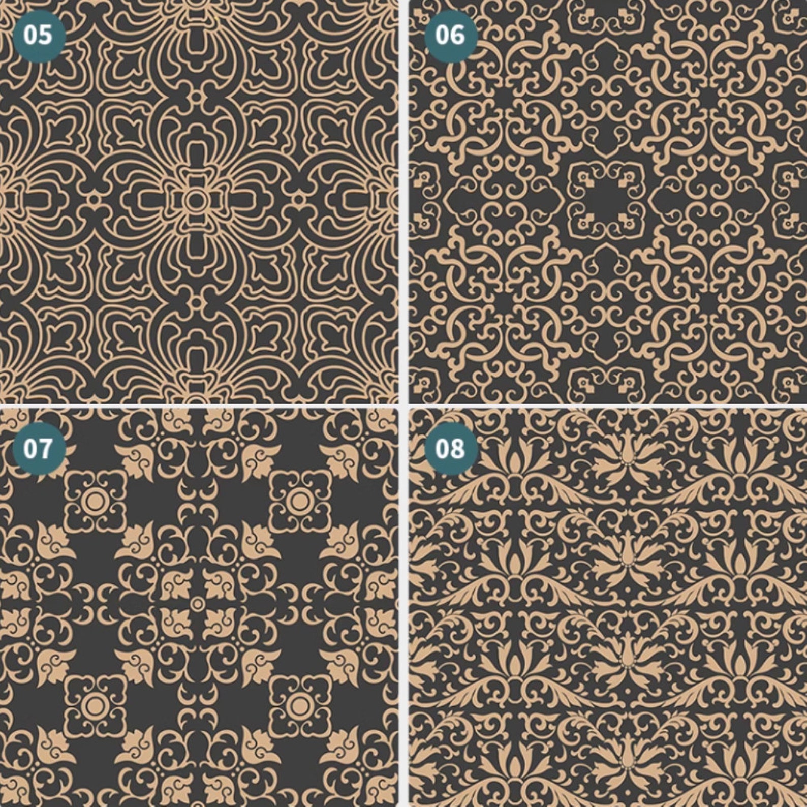 55 Palace Floor Tiles Pattern Procreate & Photoshop Brushes Vintage ...