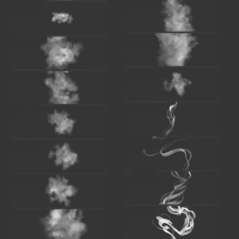 Smoky Shapes Procreate & PS Brushes Misty Effects, Vapor Clouds, Haze ...