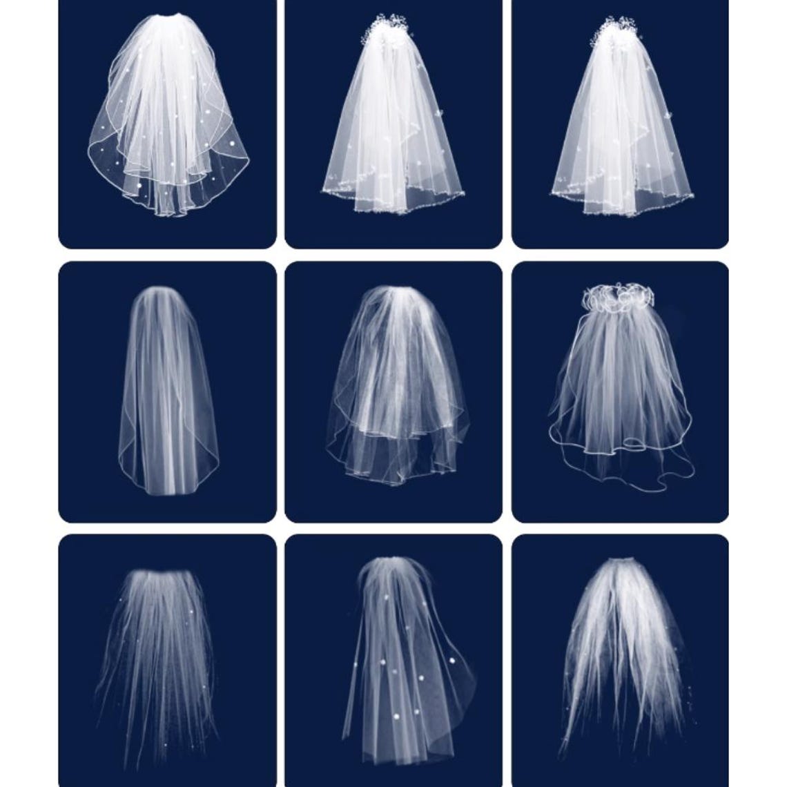 19 Hand-drawn Wedding Veil Stamp Brush, Design Wedding Veils Stamp ...