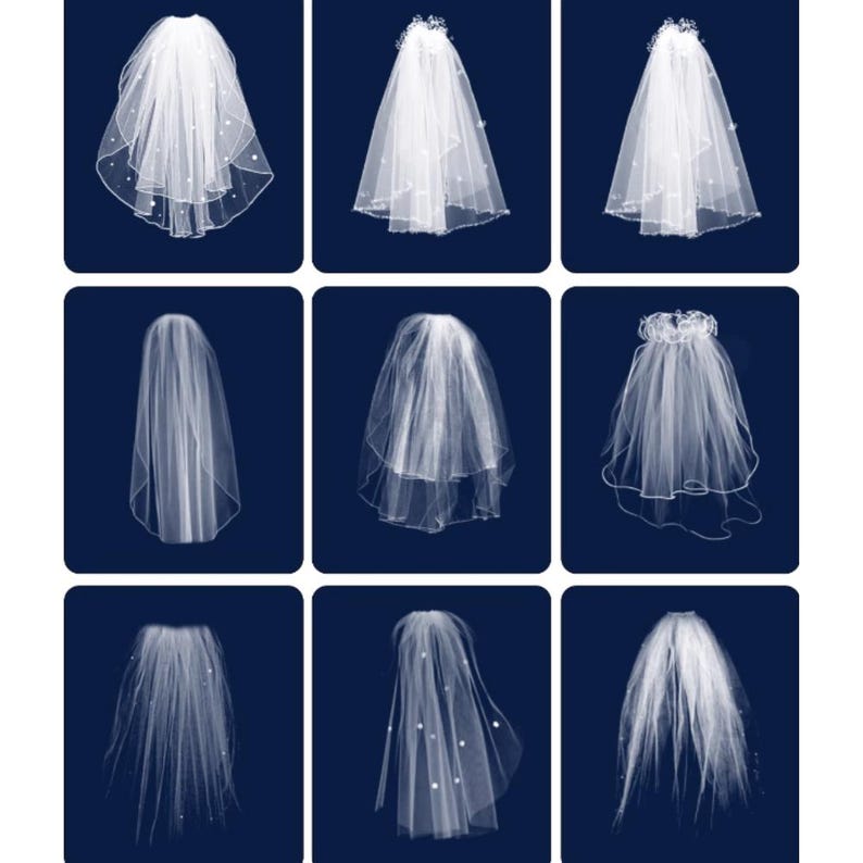 19 Hand-drawn Wedding Veil Stamp Brush, Design Wedding Veils Stamp ...