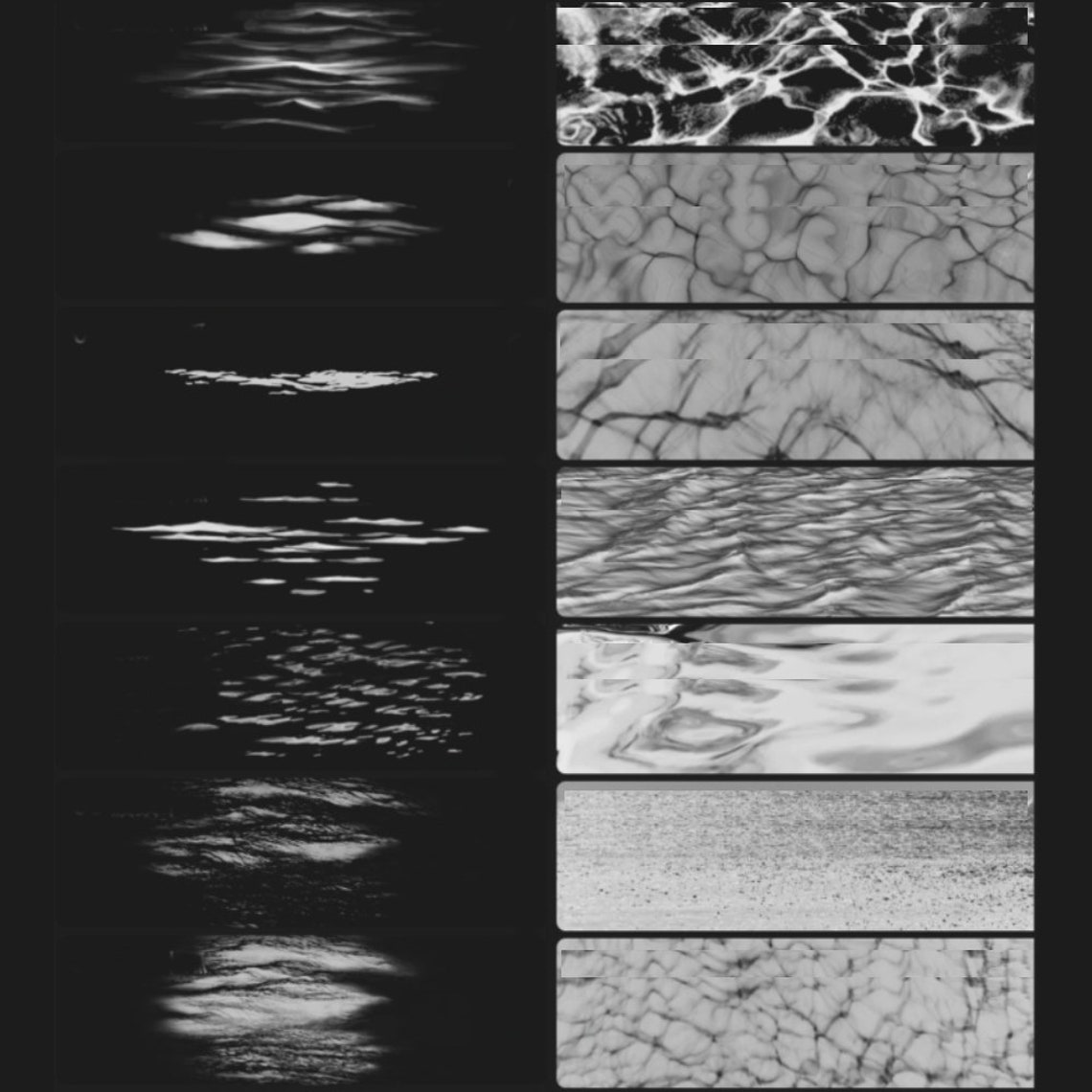 50 Ocean Wave Ripples Brushes for PS & Procreate Seawater Texture ...