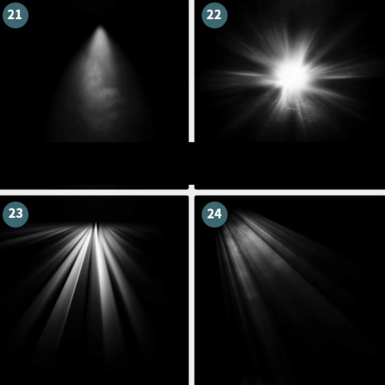 50+ Realistic Light Effects Procreate & PS Stamp Brushes Sun Rays ...
