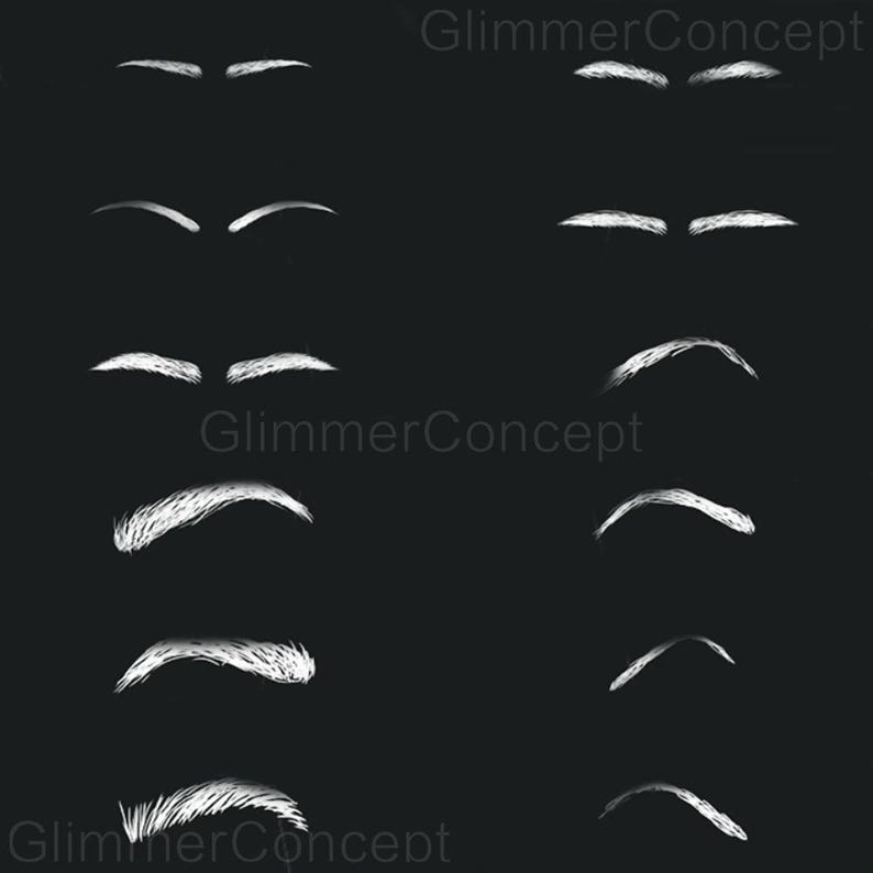 Real Eyebrow Procreate & Photoshop Brushset Realistic Portrait Brow ...
