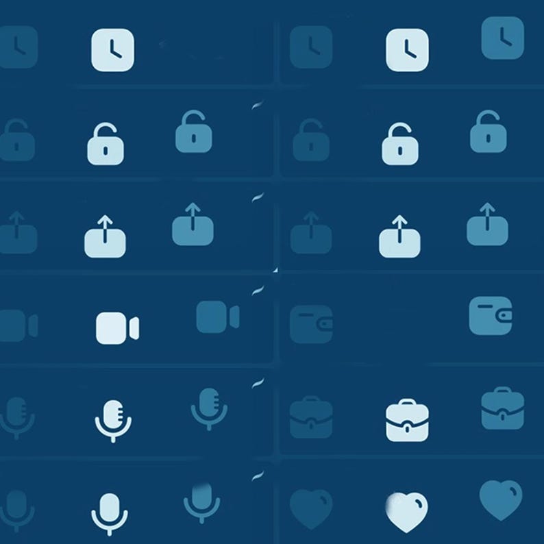 Minimal UI Icons Procreate Photoshop Brushset, Mobile App Elements ...