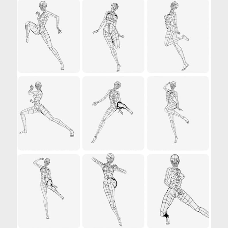 Procreate Female Figure Line Art Brushes | Anatomy, Pose & Gesture ...