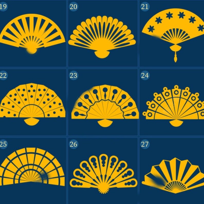 Classical Chinese Fan Procreate & Photoshop Brushset, Traditional Hand ...