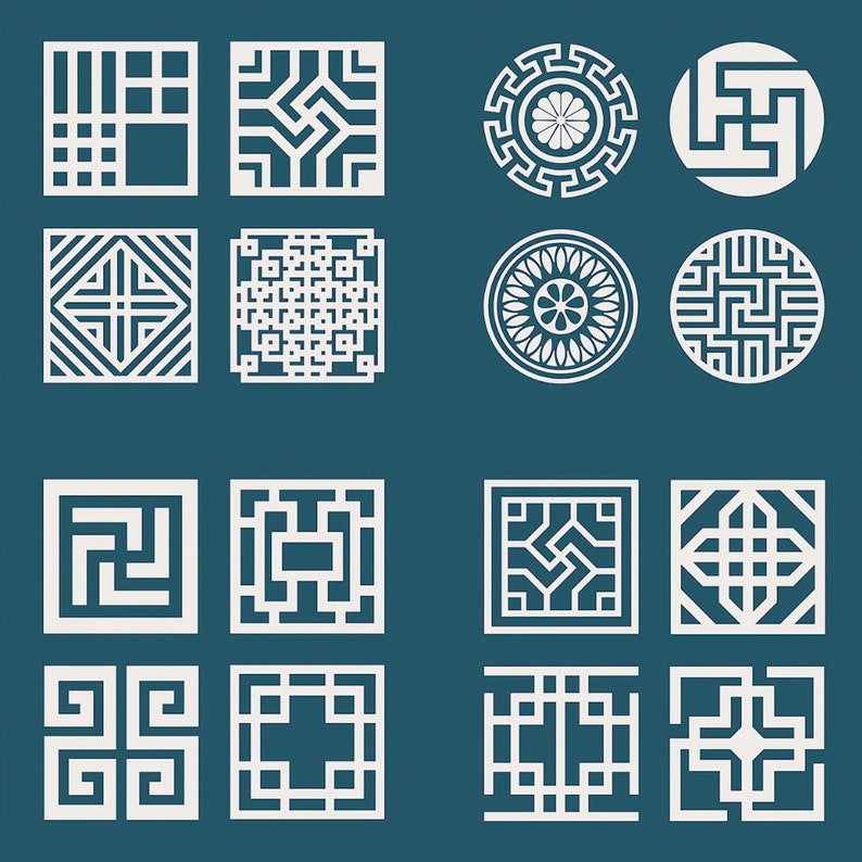 Chinese Window Screen Carving Pattern Ornament Seamless Digital Paper ...