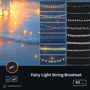 38 Fairy Light Festive String Lights Stamp Brushes for Procreate ...